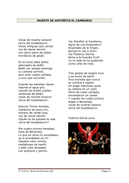 Muerte de Antoñito el Camborio; Federico García Lorca