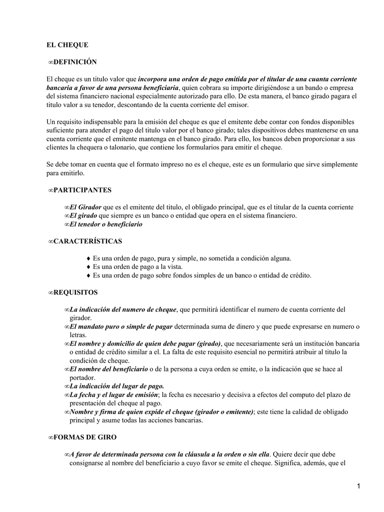 Cheque en Perú