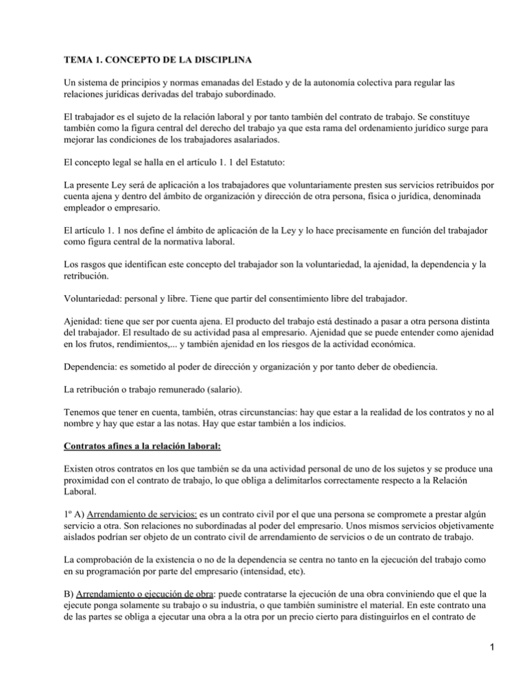 TEMA 1. CONCEPTO DE LA DISCIPLINA