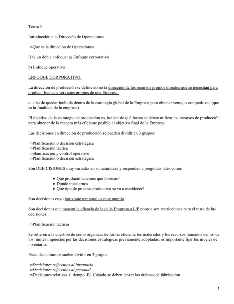 Dirección de Operaciones