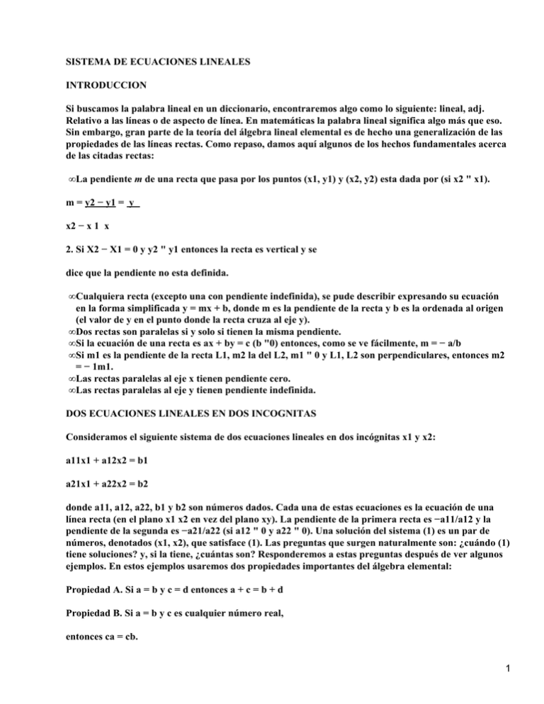 Ecuaciones Lineales