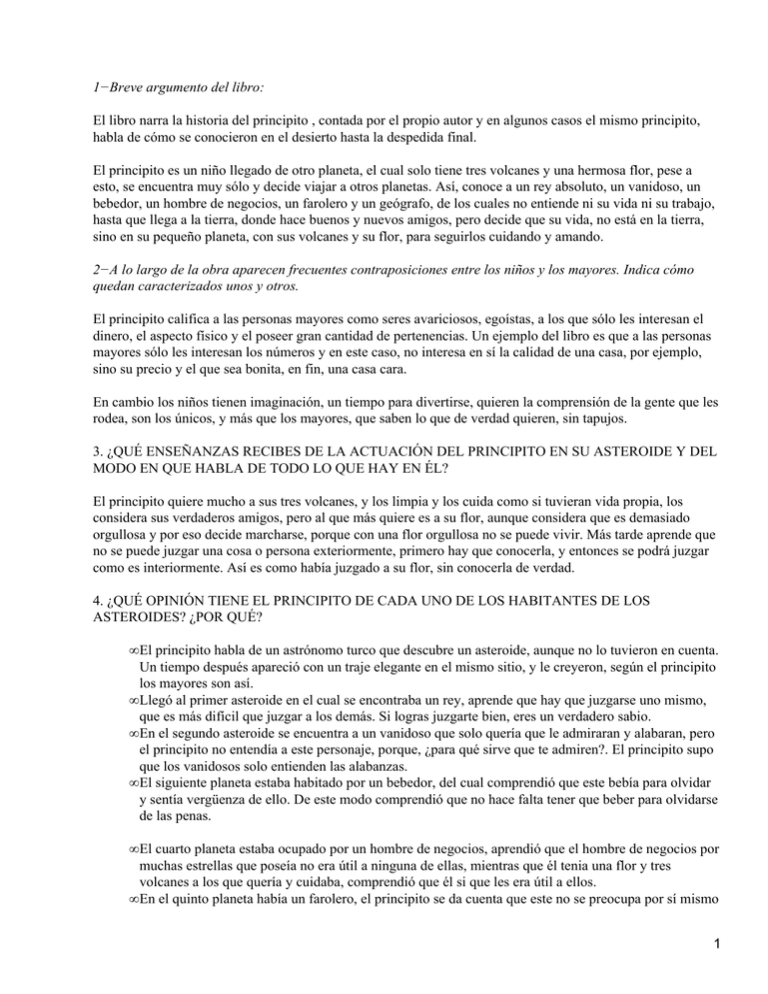 1−Breve argumento del libro: