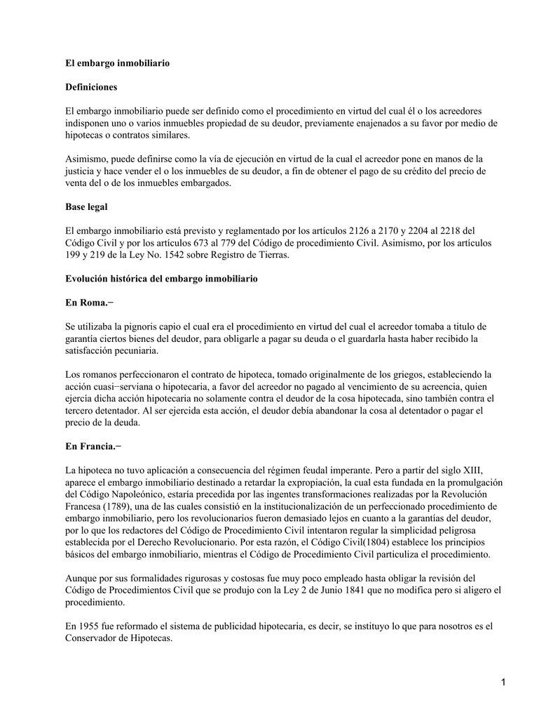 Embargo inmobiliario