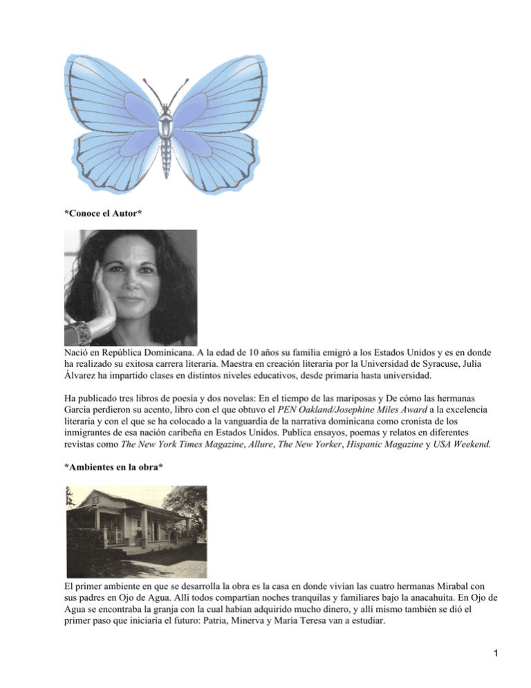 En el tiempo de las mariposas; Julia Álvarez