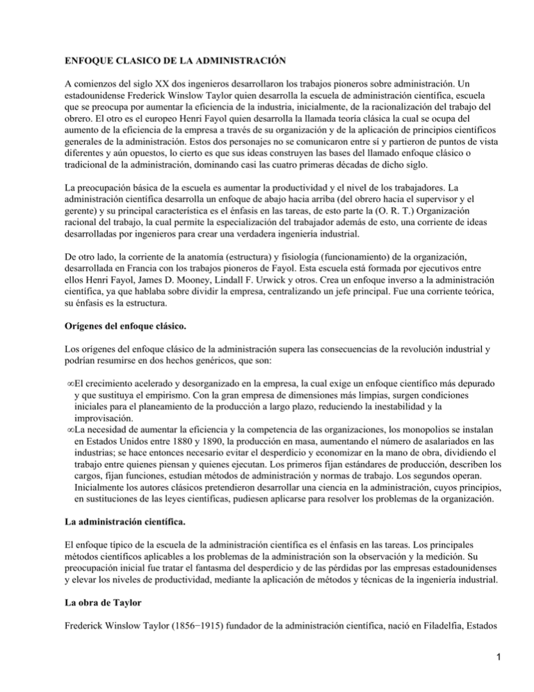 Enfoque clásico de la Administración