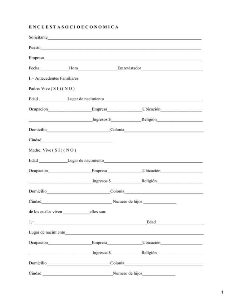 Formularios de trabajo