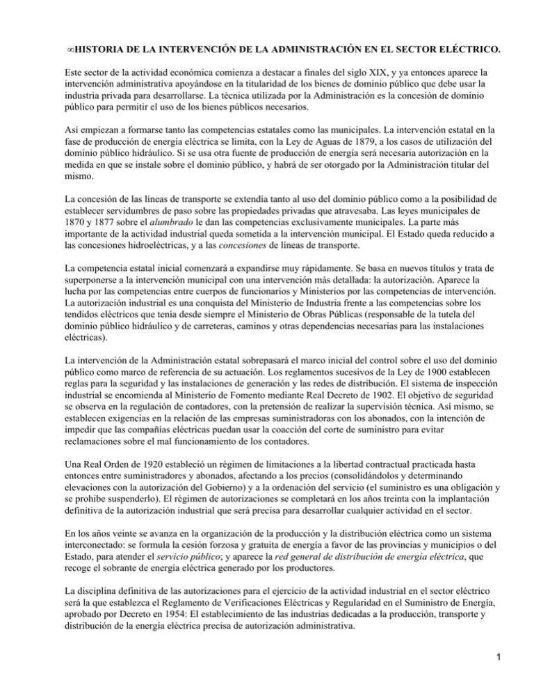 Intervencionismo estatal en el sector eléctrico en España