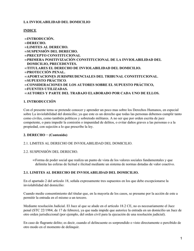 Inviolabilidad del domicilio