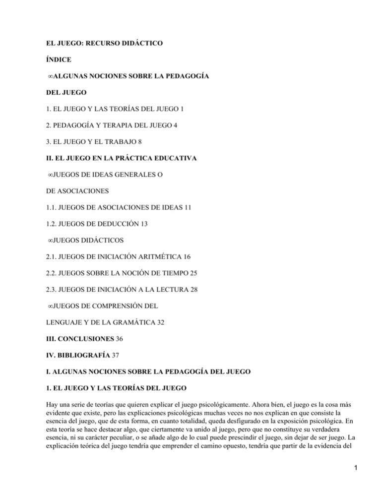 Juego como recurso didáctico