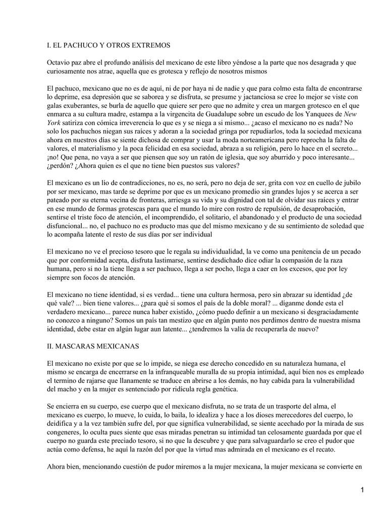 Laberinto de la soledad; Octavio Paz