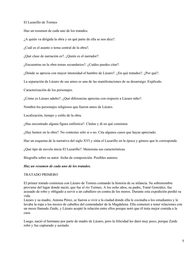 El Lazarillo de Tormes