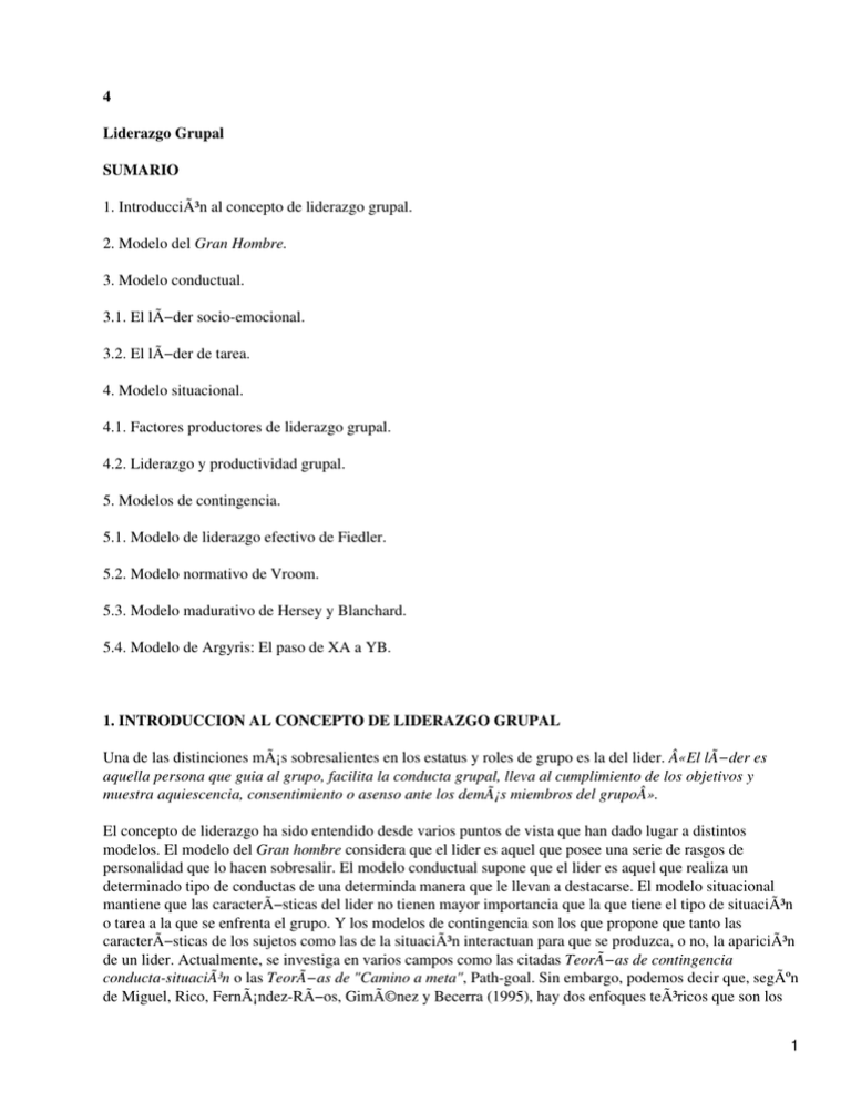 Liderazgo grupal