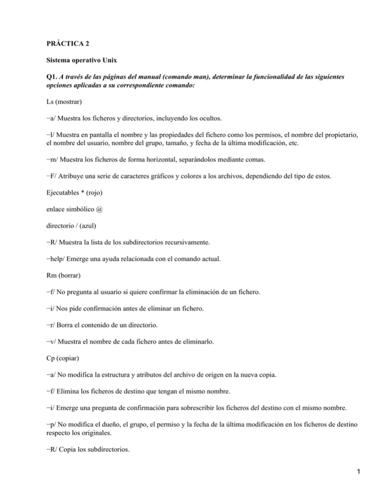 PRÁCTICA 2 Sistema operativo Unix