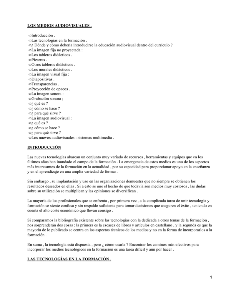 Los medios audiovisuales