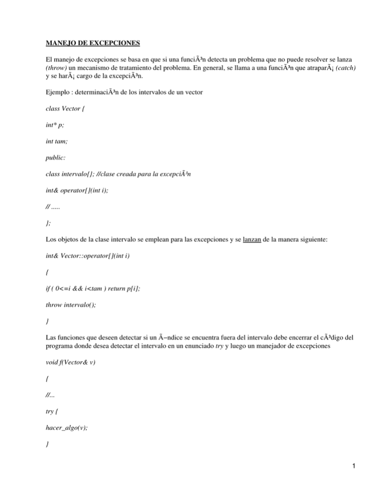 Manejo de excepciones