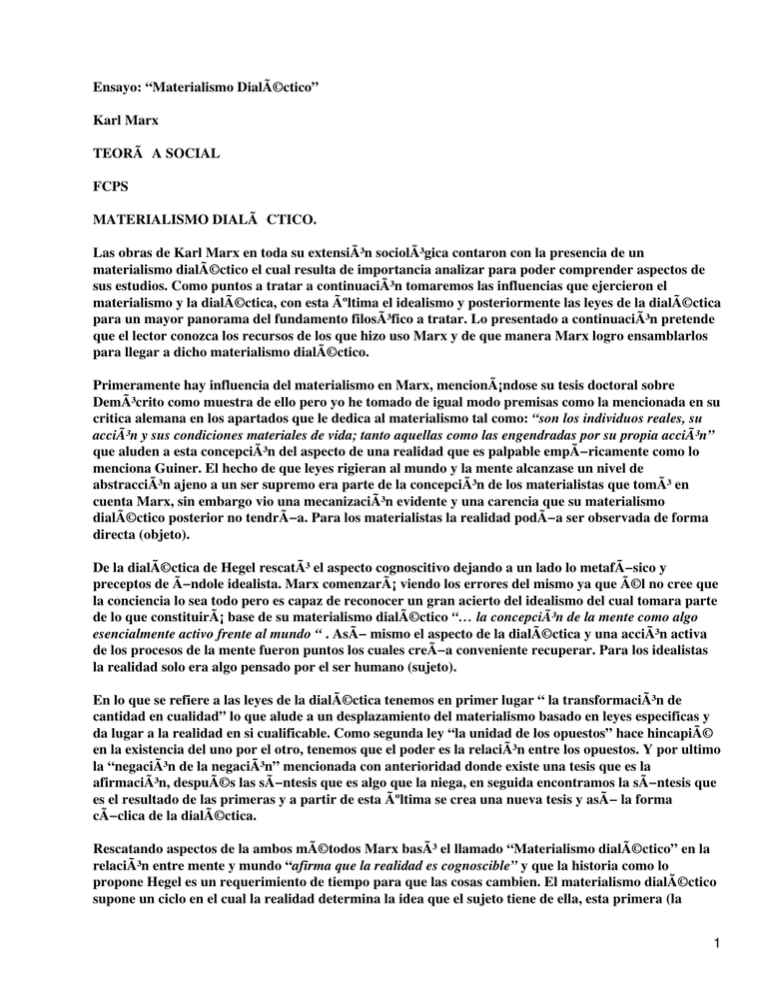 Materialismo dialéctico