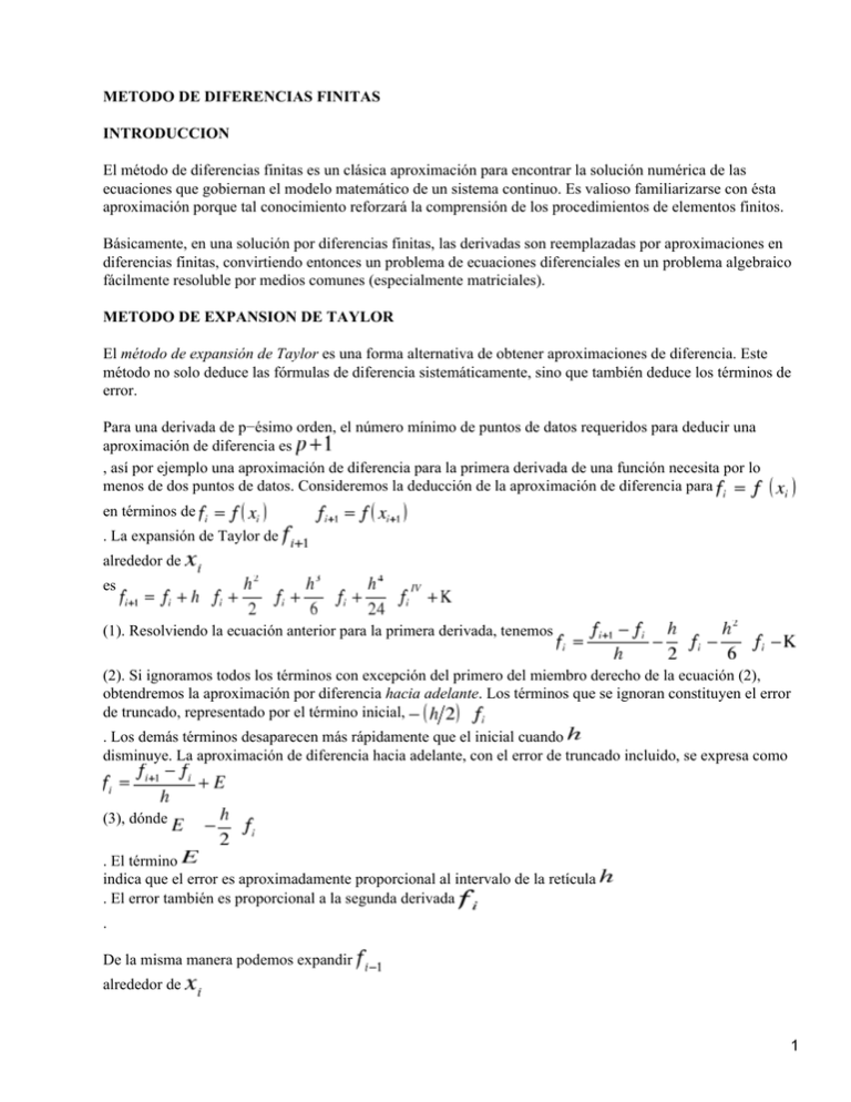 Método de diferencias finitas