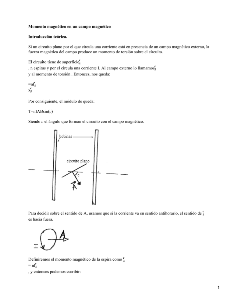 Momento magnético en un campo magnético