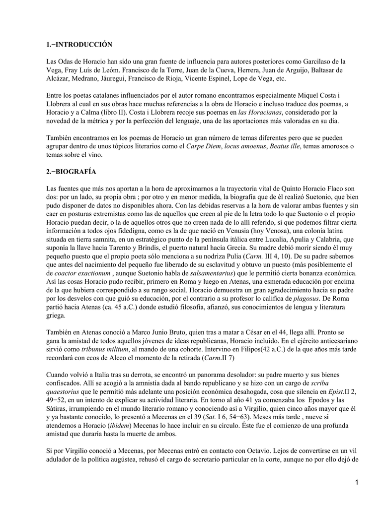 Odas; Horacio