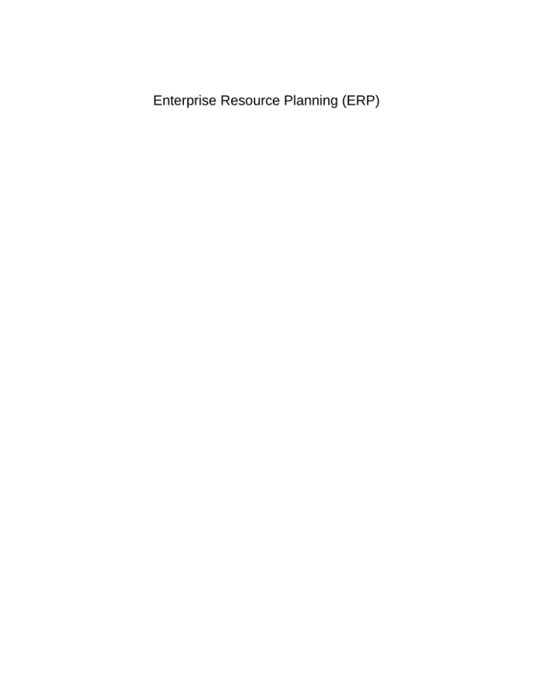 Planificación de los recursos empresariales