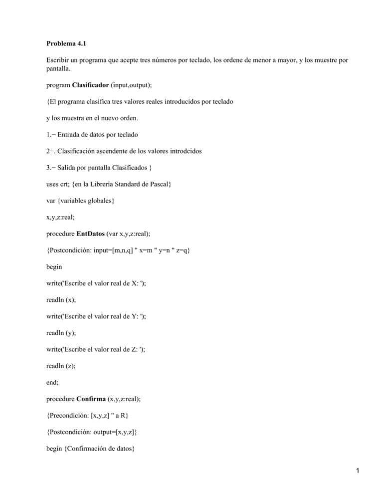 Problemas diversos de Pascal