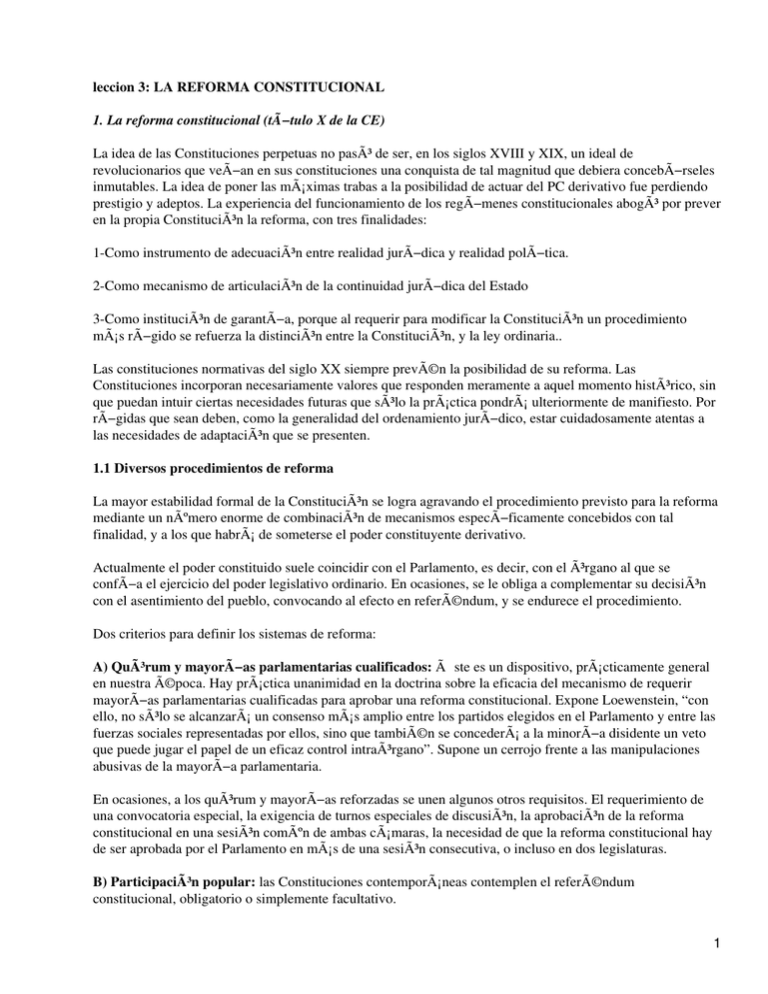 leccion 3: LA REFORMA CONSTITUCIONAL