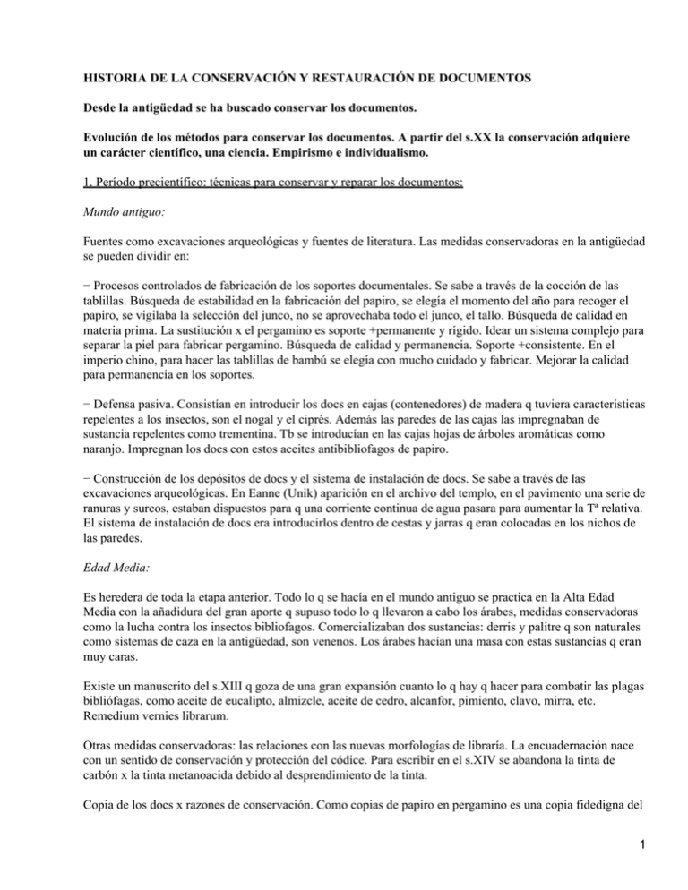 Restauración y conservación de documentos