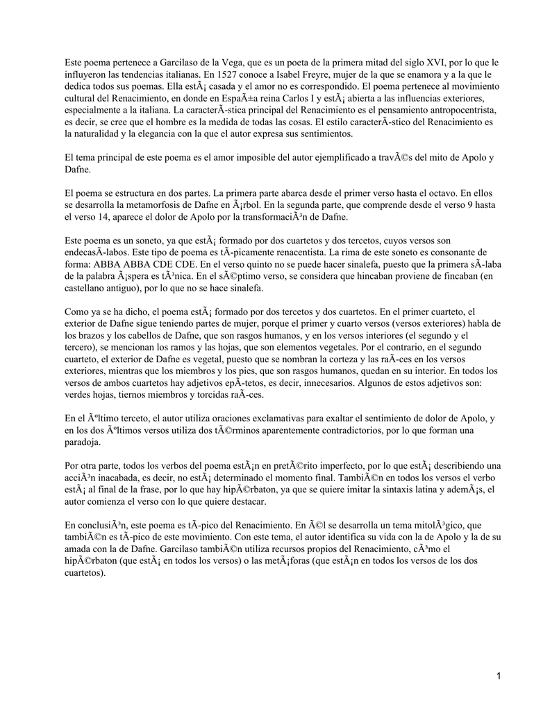 Soneto XIII; Garcilaso de la Vega