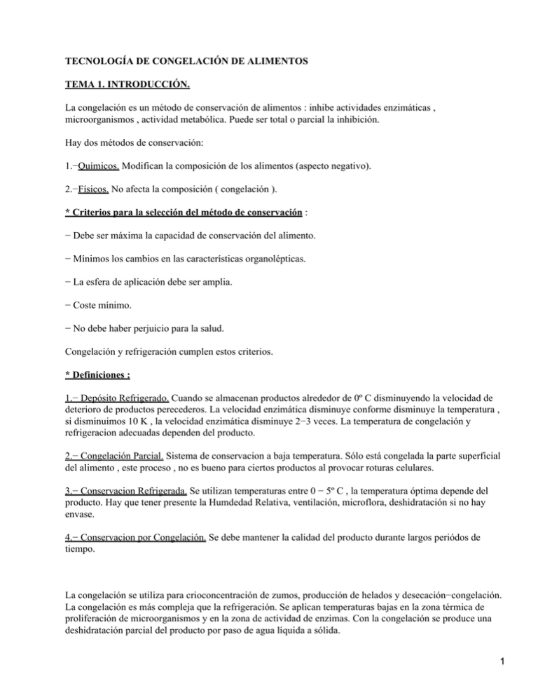 Tecnología de congelación de alimentos