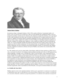 Teoría económica de Malthus “Historia del pensamiento económico