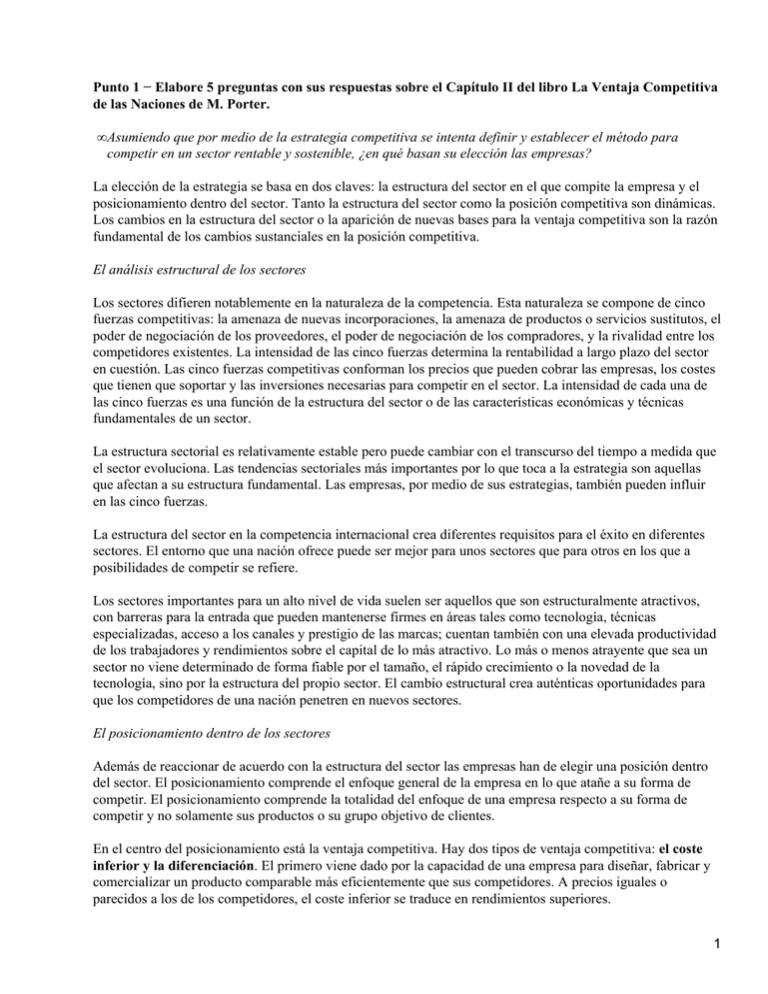 Ventaja competitiva de las naciones; M. Porter