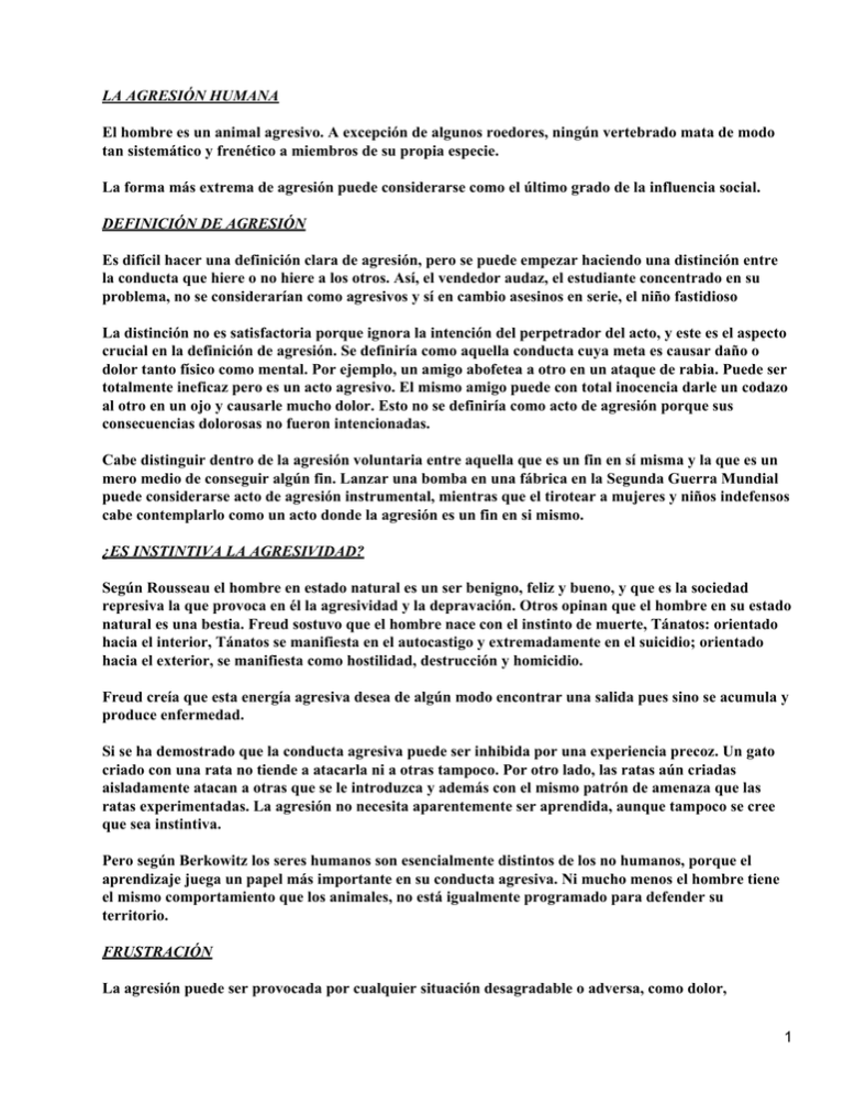 LA AGRESIÓN HUMANA