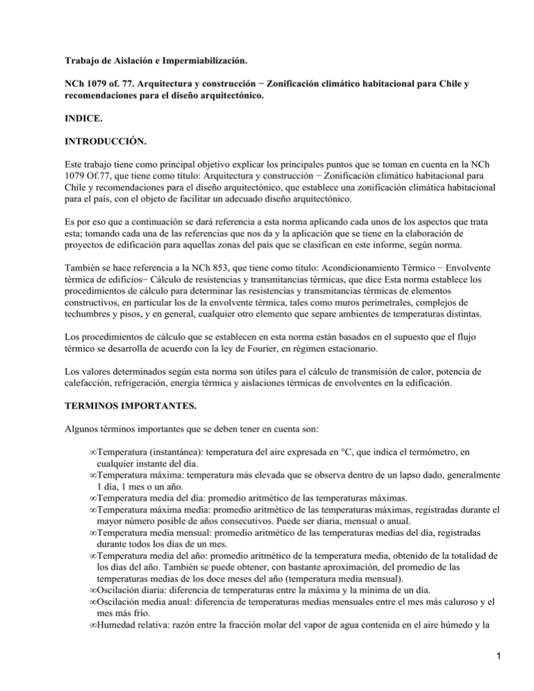 Zonificación climático-habitacional para Chile