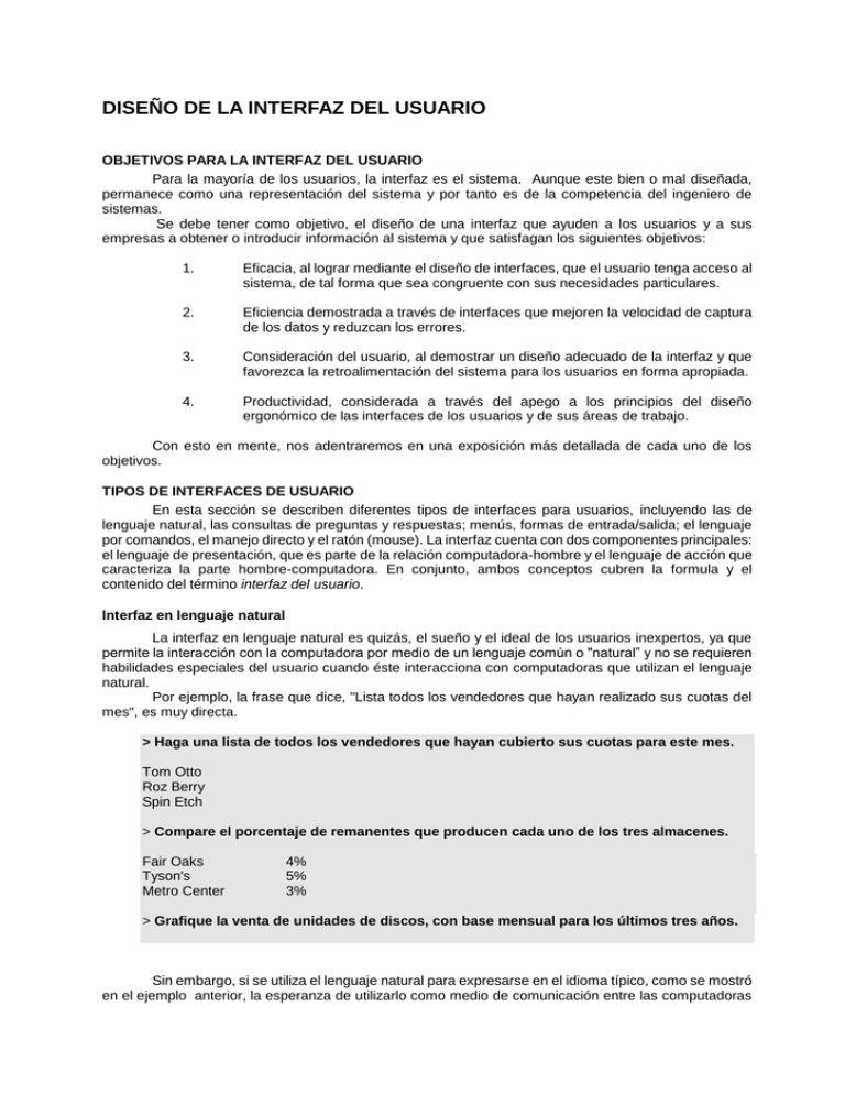 Diseño de la Interfaz de Usuario