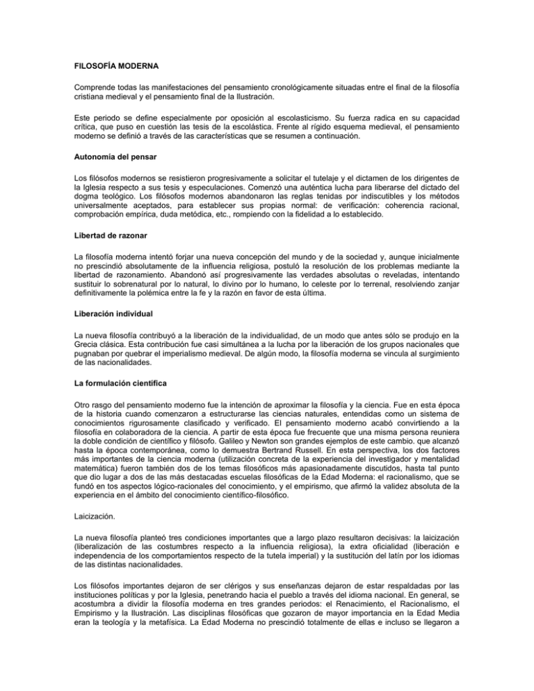 FILOSOF A MODERNA
