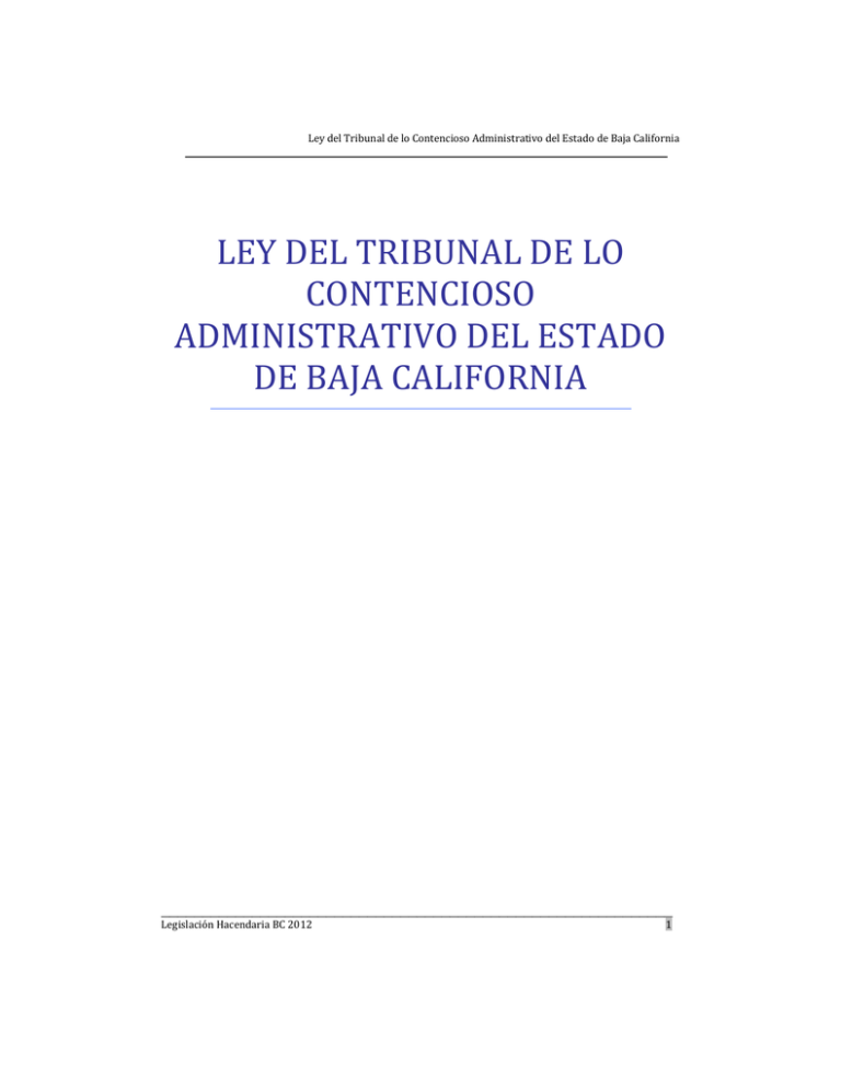 Ley Del Tribunal De Lo Contencioso