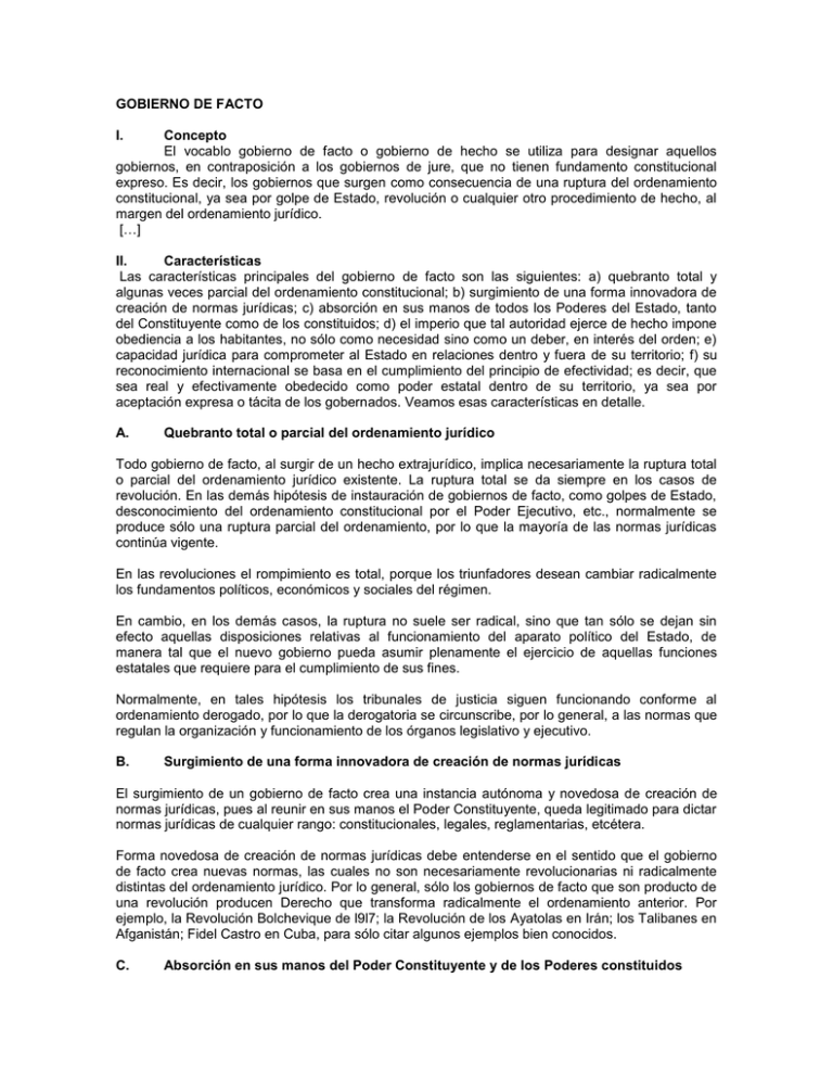 GOBIERNO DE FACTO - aulapoliticayciudadania