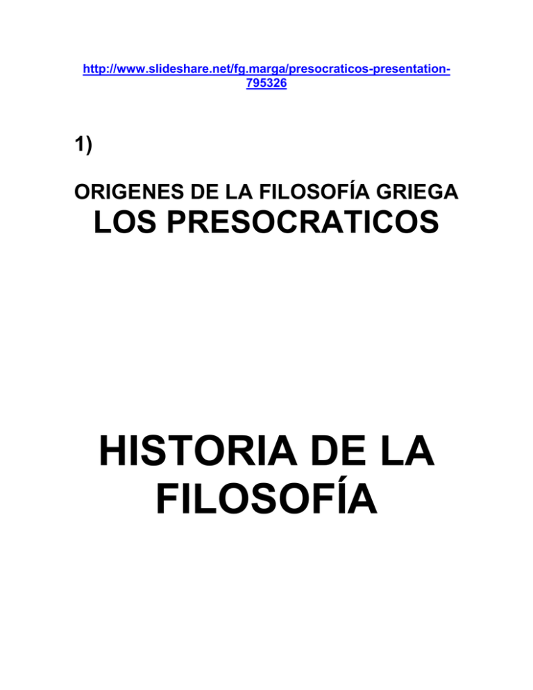 1. historia de la filosofia los presocraticos.