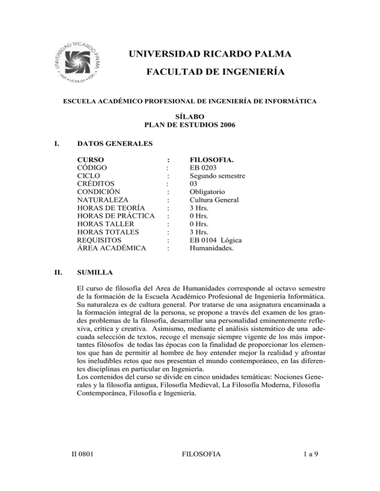filosofia. - Universidad Ricardo Palma