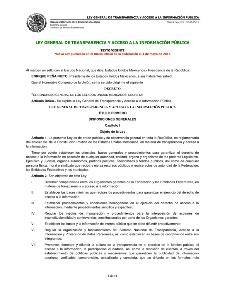 Ley General de Transparencia y Acceso a la Información