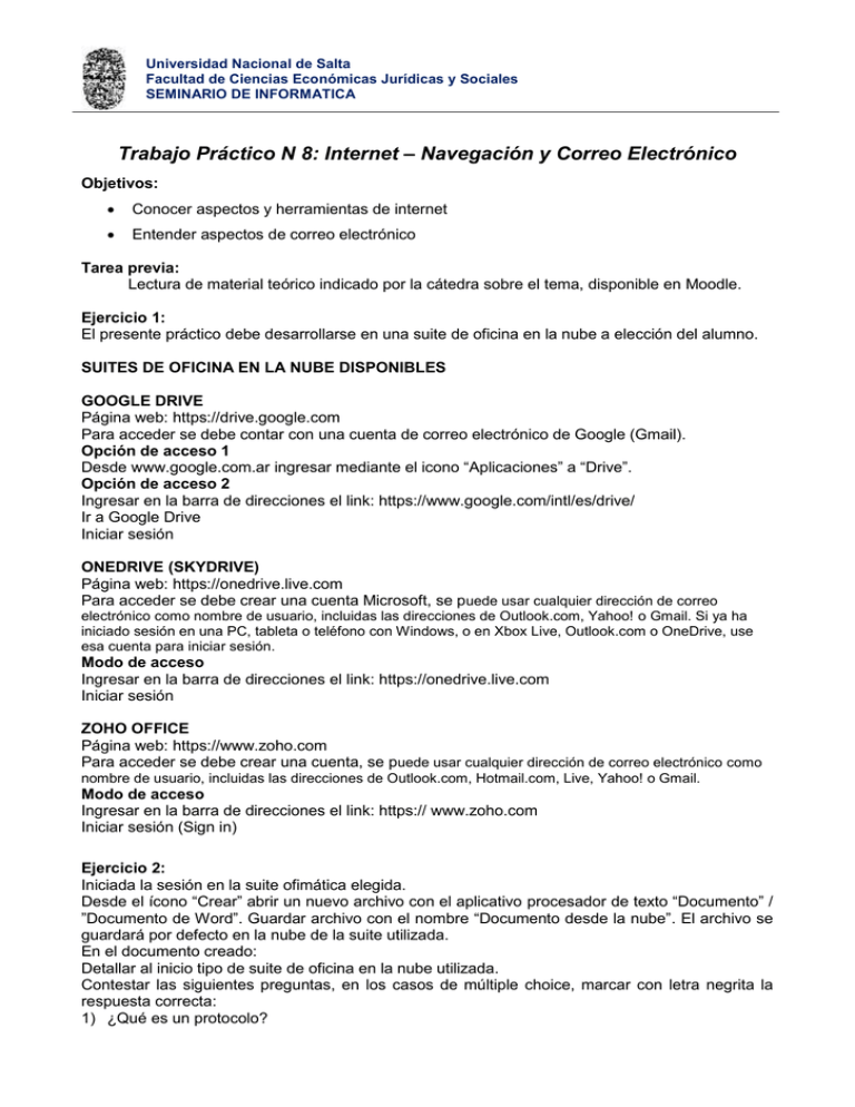 Universidad Nacional de Salta Facultad de Ciencias Económicas Jurídicas y Sociales