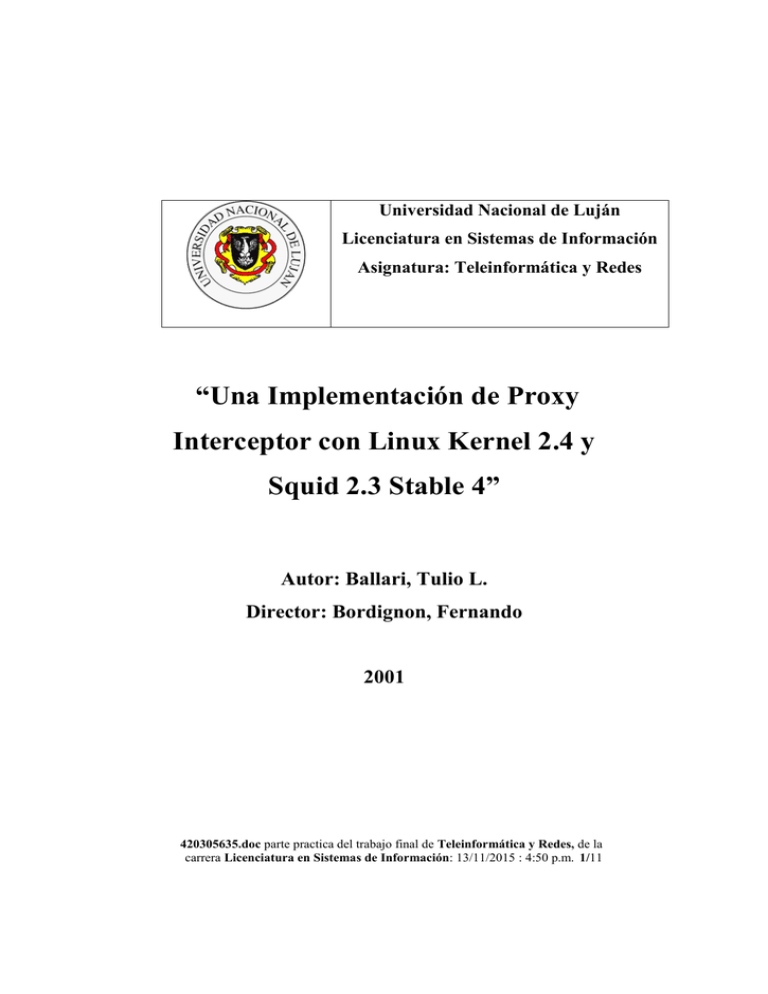 una implementación de proxy interceptor con linux y squid