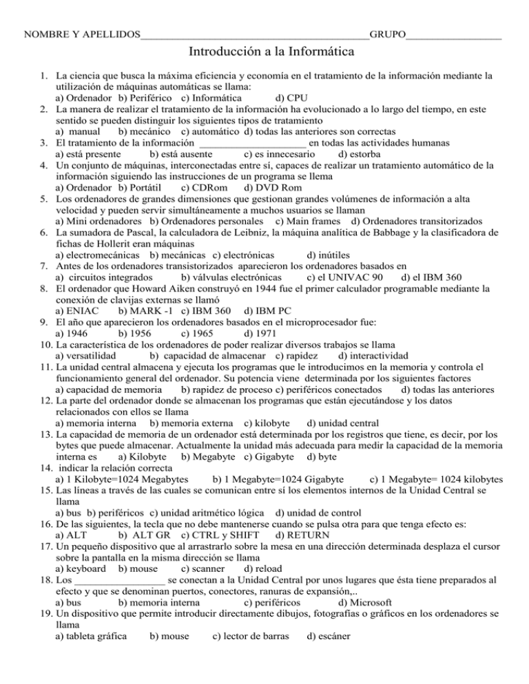 Introducción a la Informática