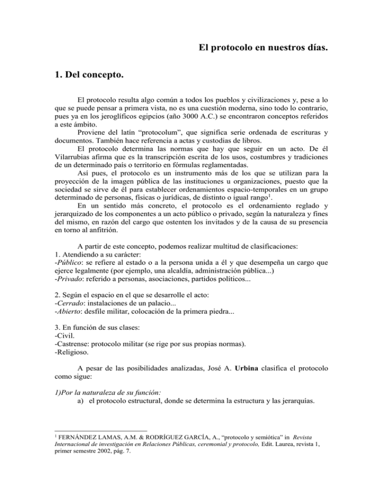 El protocolo en nuestros días