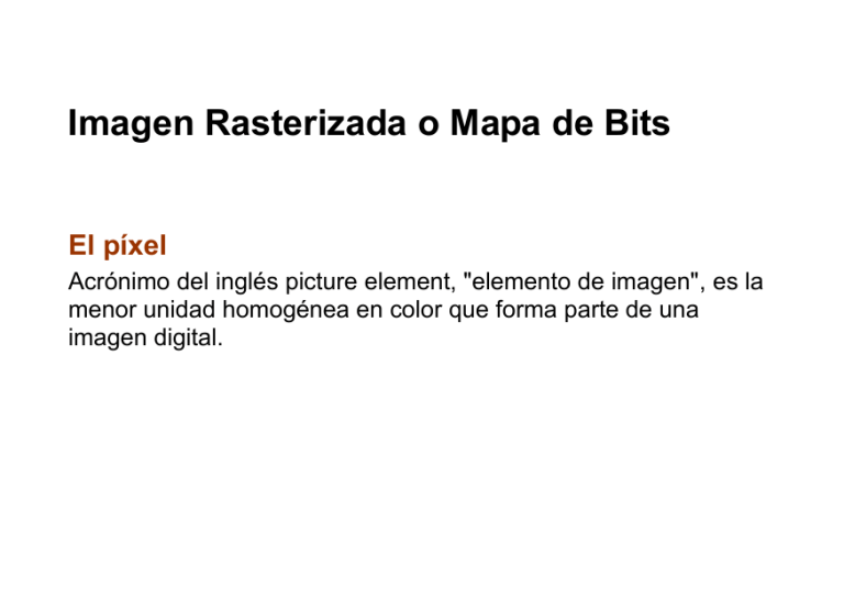 Imagen Rasterizada o Mapa de Bits
