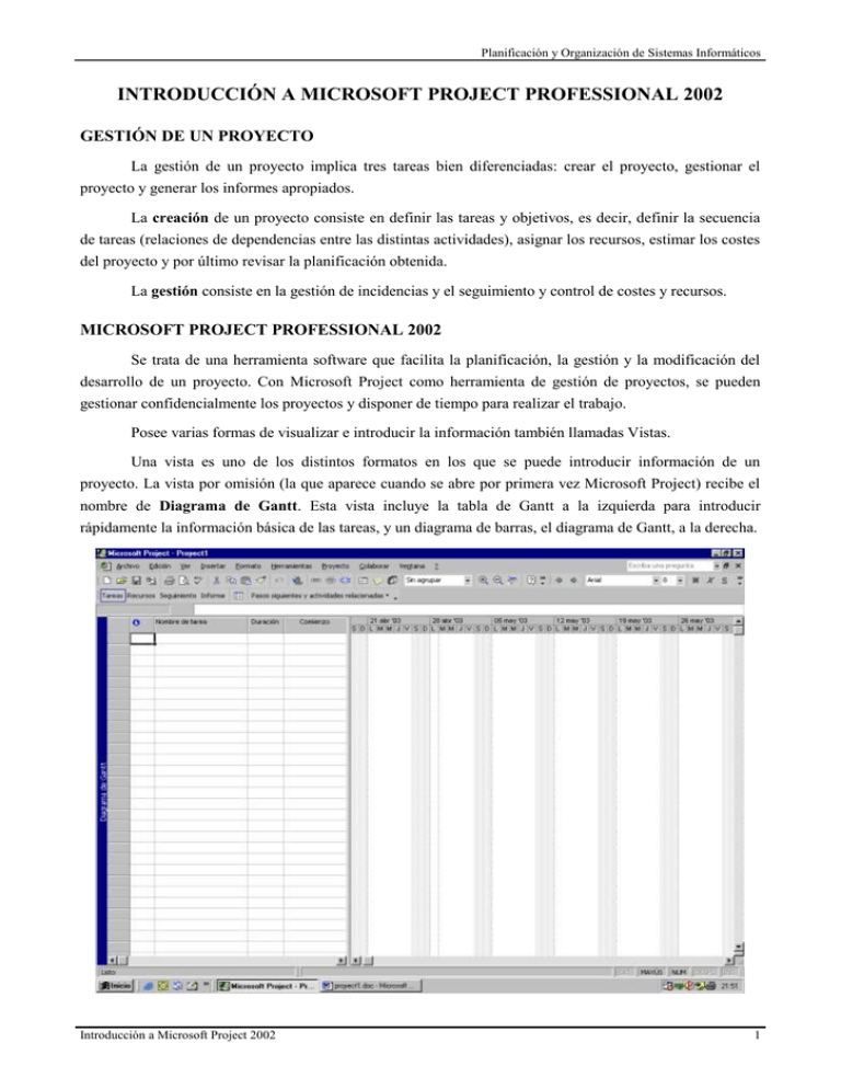 INTRODUCCION A MICROSOFT PROJECT VER 4.0
