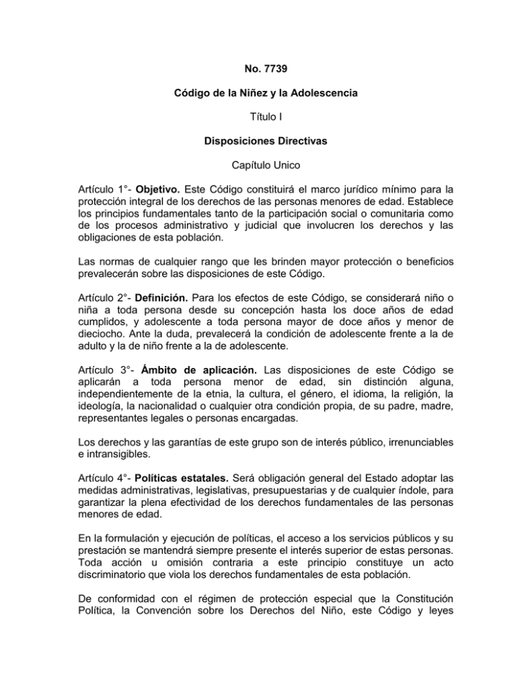 Código de la Niñez y la Adolescencia