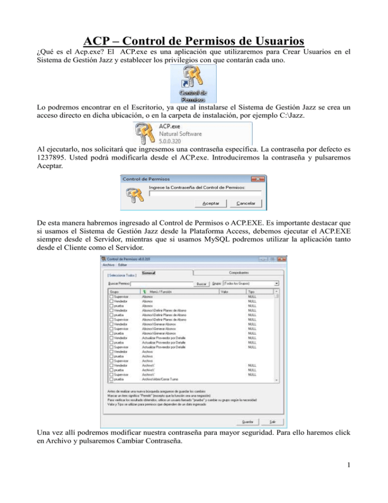 ACP - Control de Permisos de Usuarios