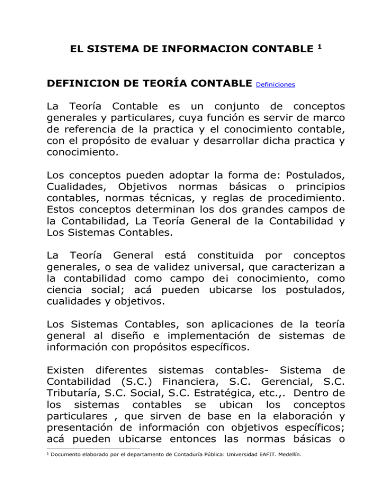 EL SISTEMA DE INFORMACION CONTABLE