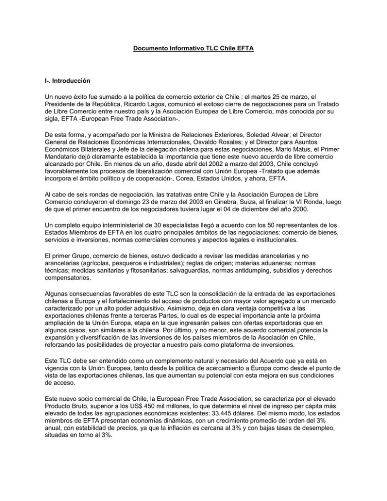 Documento Informativo TLC Chile EFTA